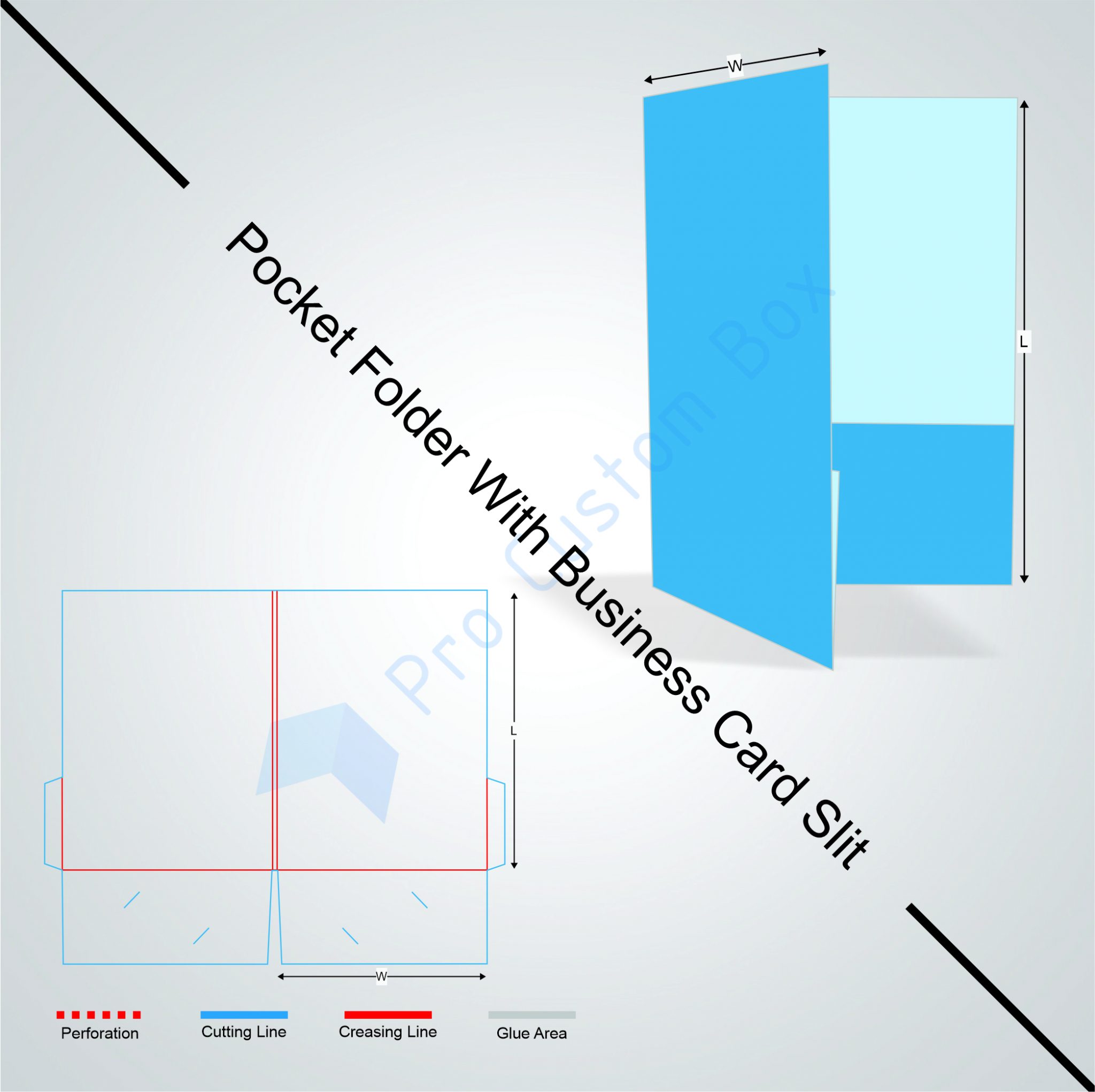 Pocket Folder With Business Card Slits - Pro Custom Box